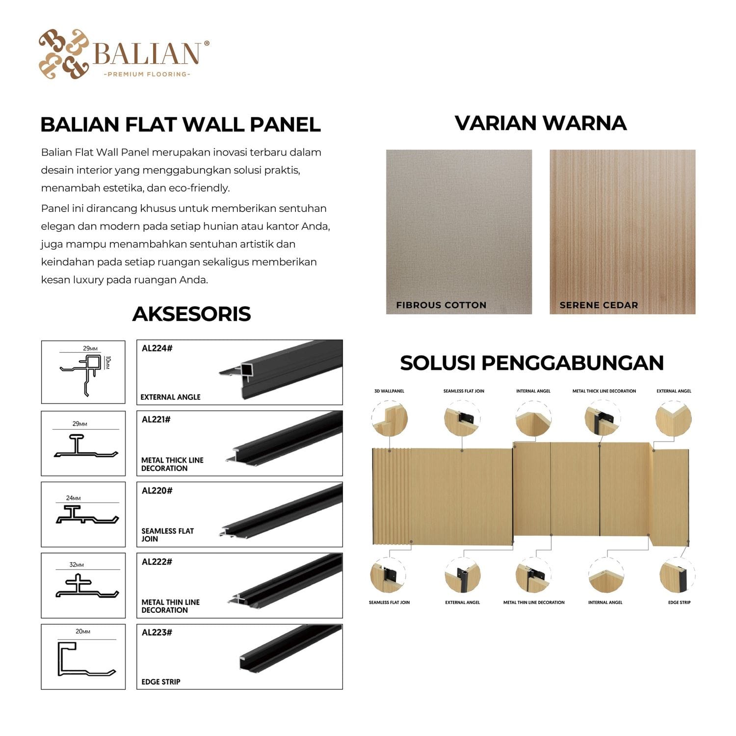 Flat Wall Panel | Fibrous Cotton | Balian Flooring | Indonesia