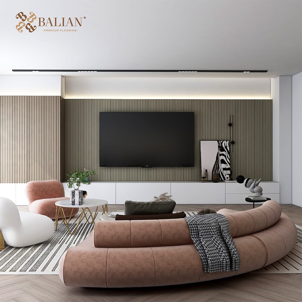 Wall Panel Tema Minimalis - Elevate Hollow 2 Metallic Timber- Balian ...